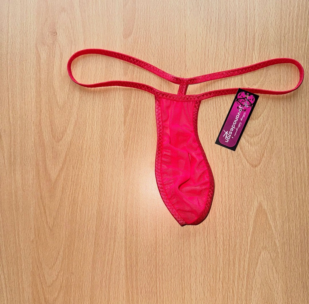 Jovanadesign Very Narrow Mens Transparent String Coral See Through Mesh ...