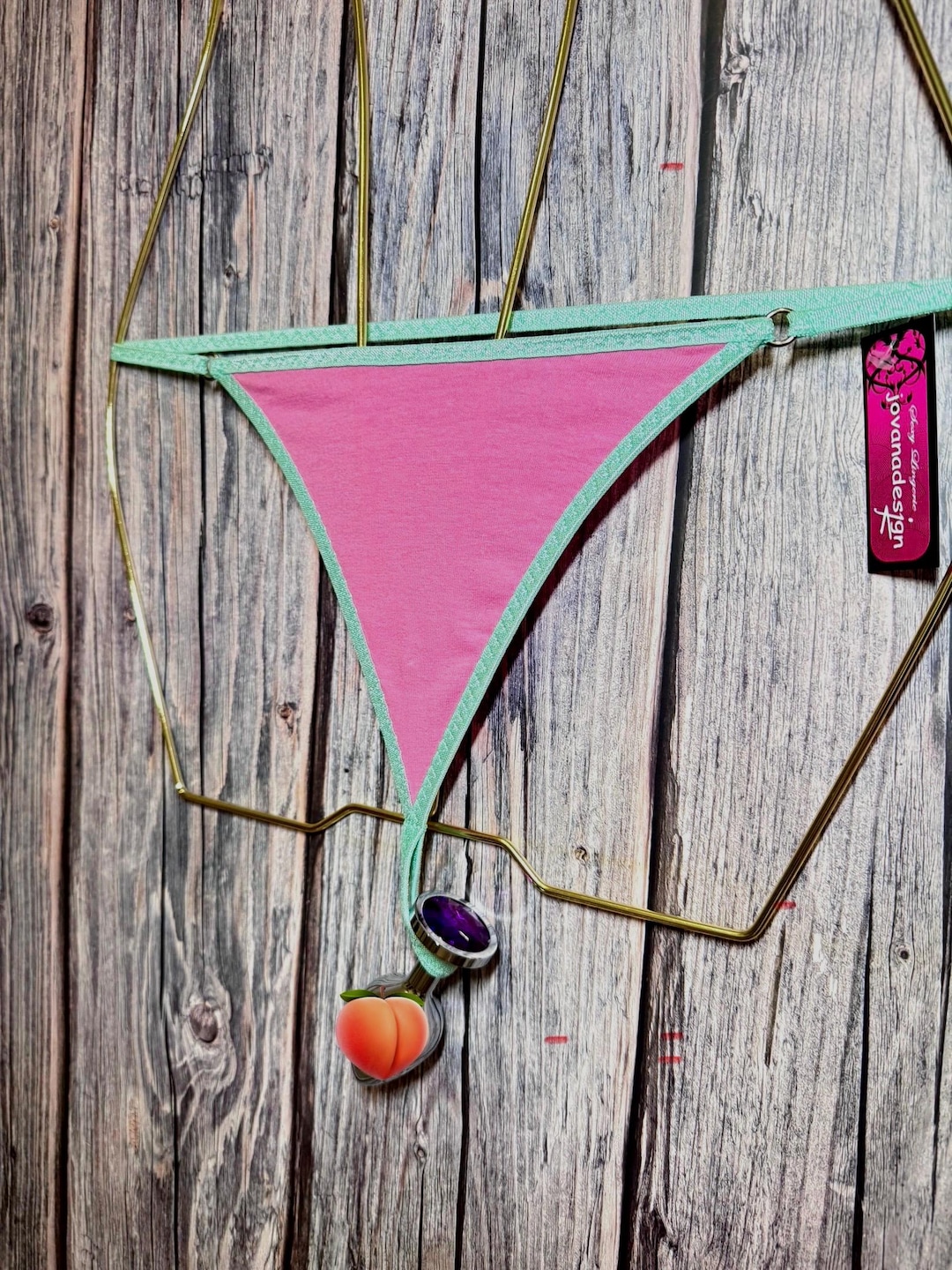 Jovanadesign Mimi Ladies Plug String Candy Pink 100% Cotton Mint Trim ...