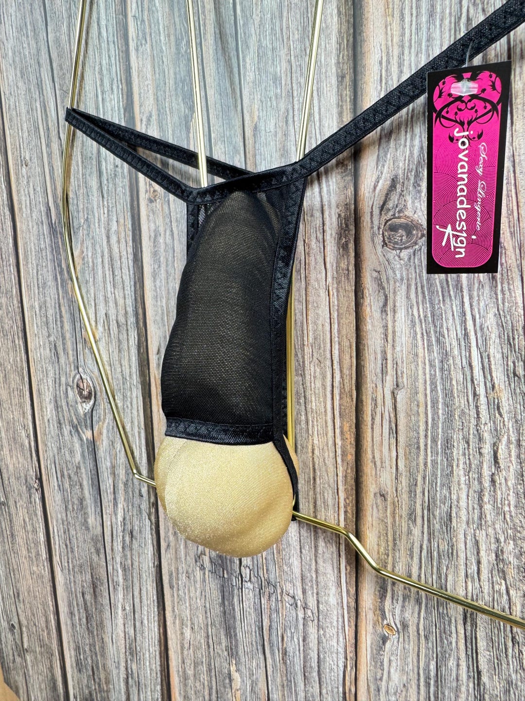 Jovanadesign Upright Open Front Testicle String Black See Through ...