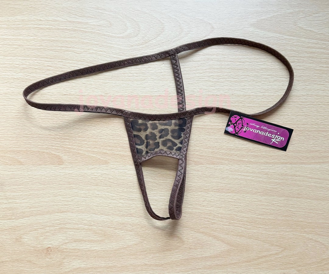 Open Mens String Leopard Mesh See Thru/ Brown Extreme Men Open Front ...