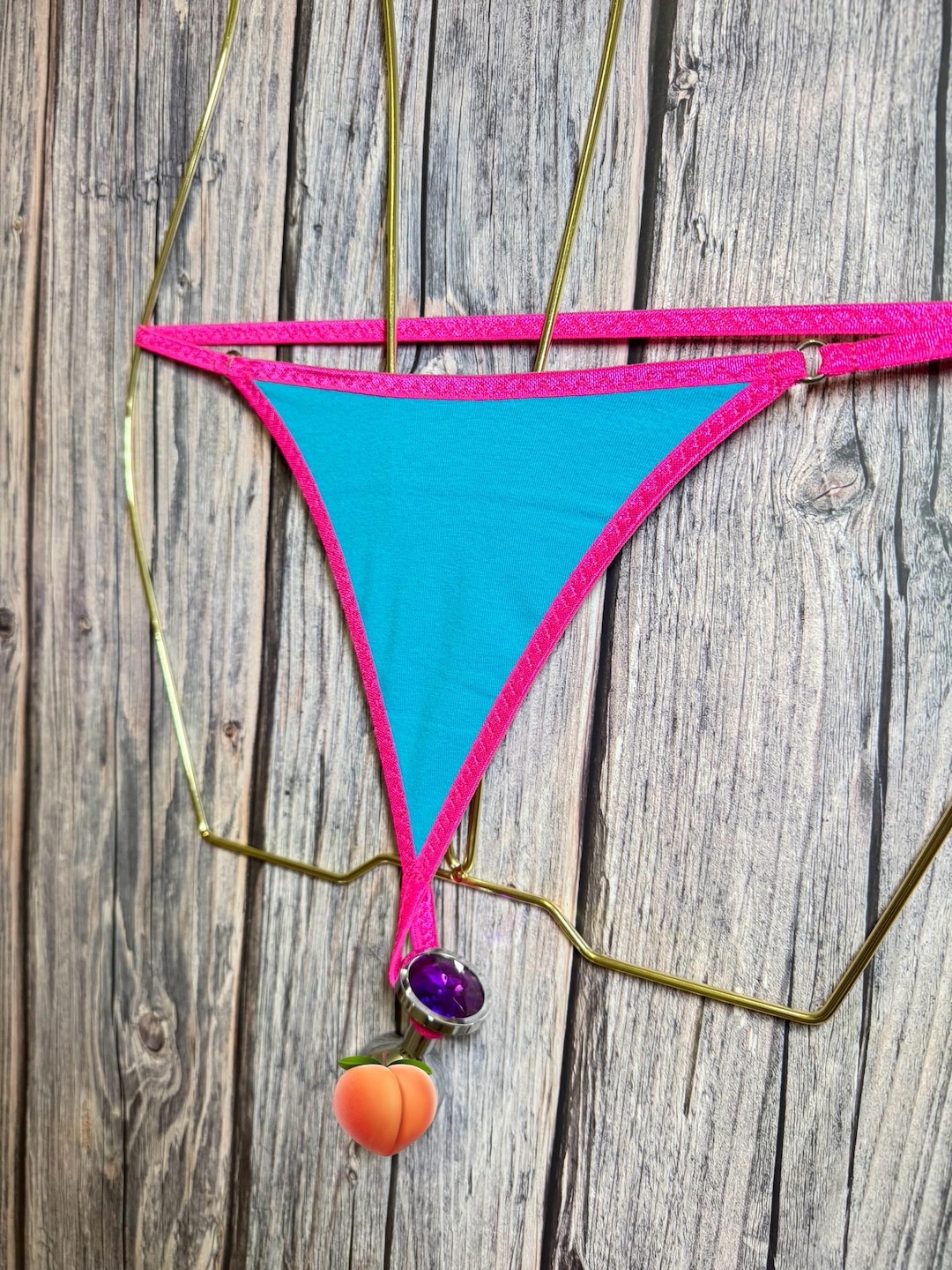 Jovanadesign Mimi Ladies Plug String Turquoise 100% Cotton Hot Pink ...
