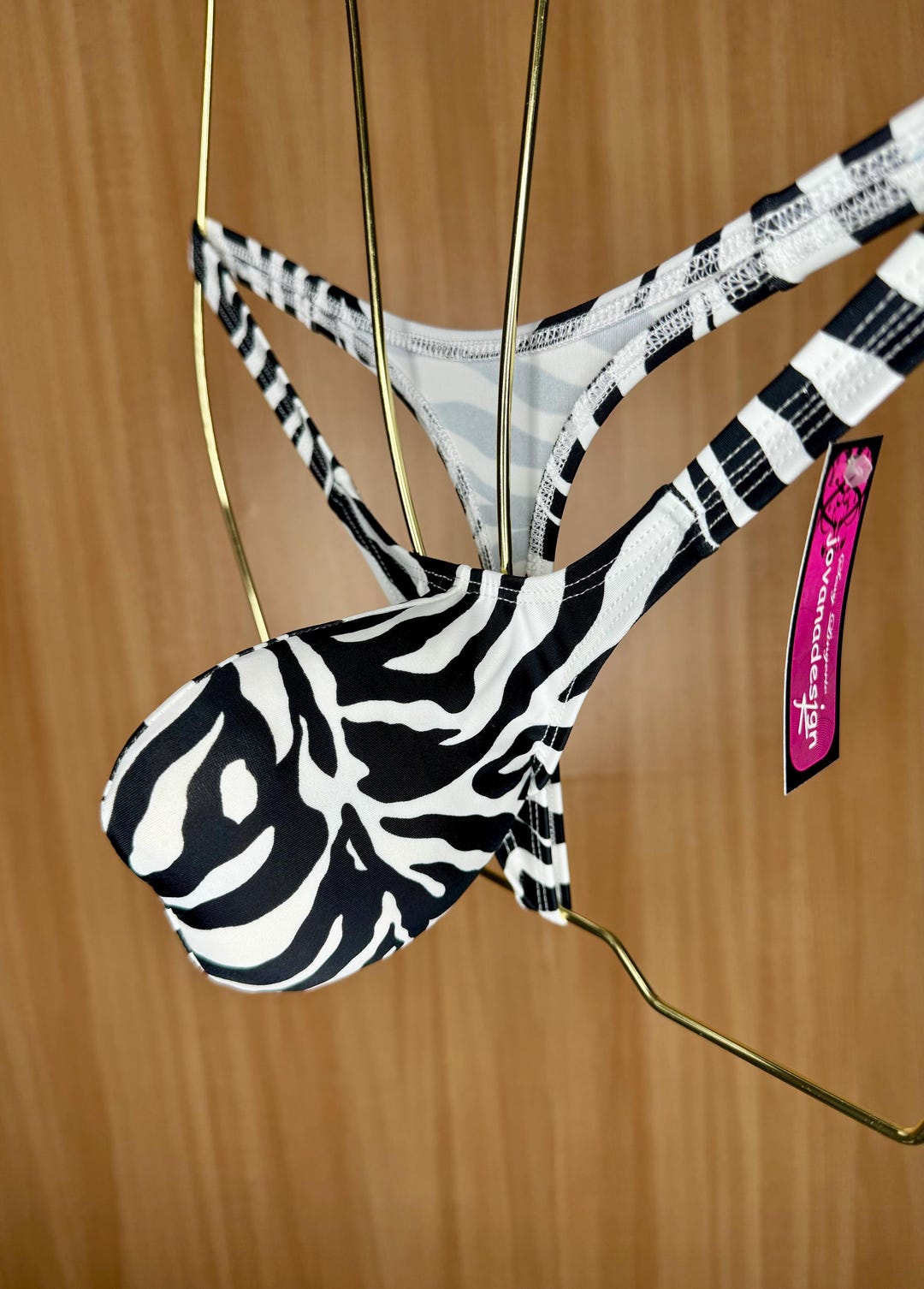 Jovanadesign hercules Push Out Thong, Zebra White Black , Bulge ...