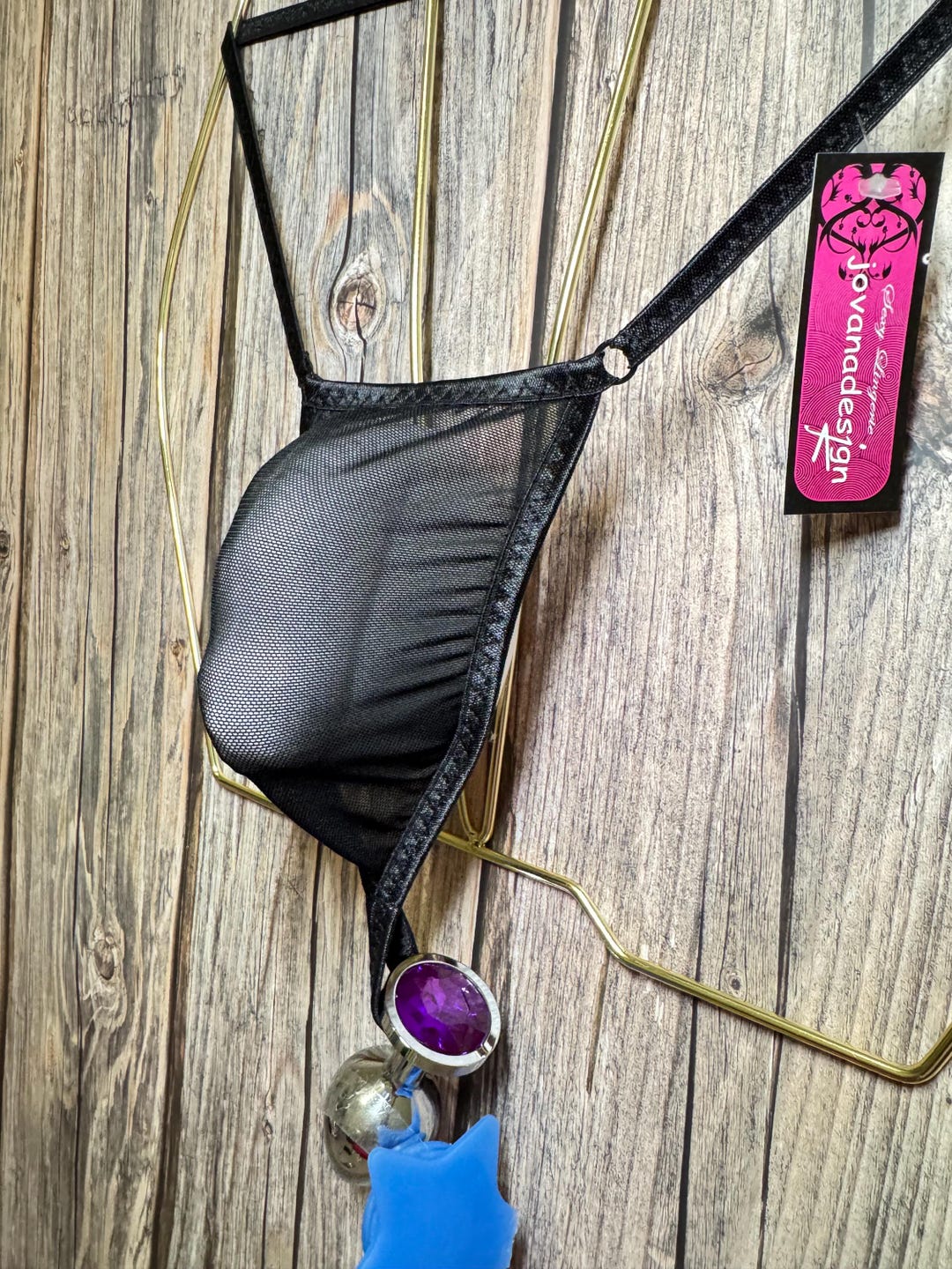 Jovanadesign Mens Smallest Plug Back String - See Thru Mesh Black ...