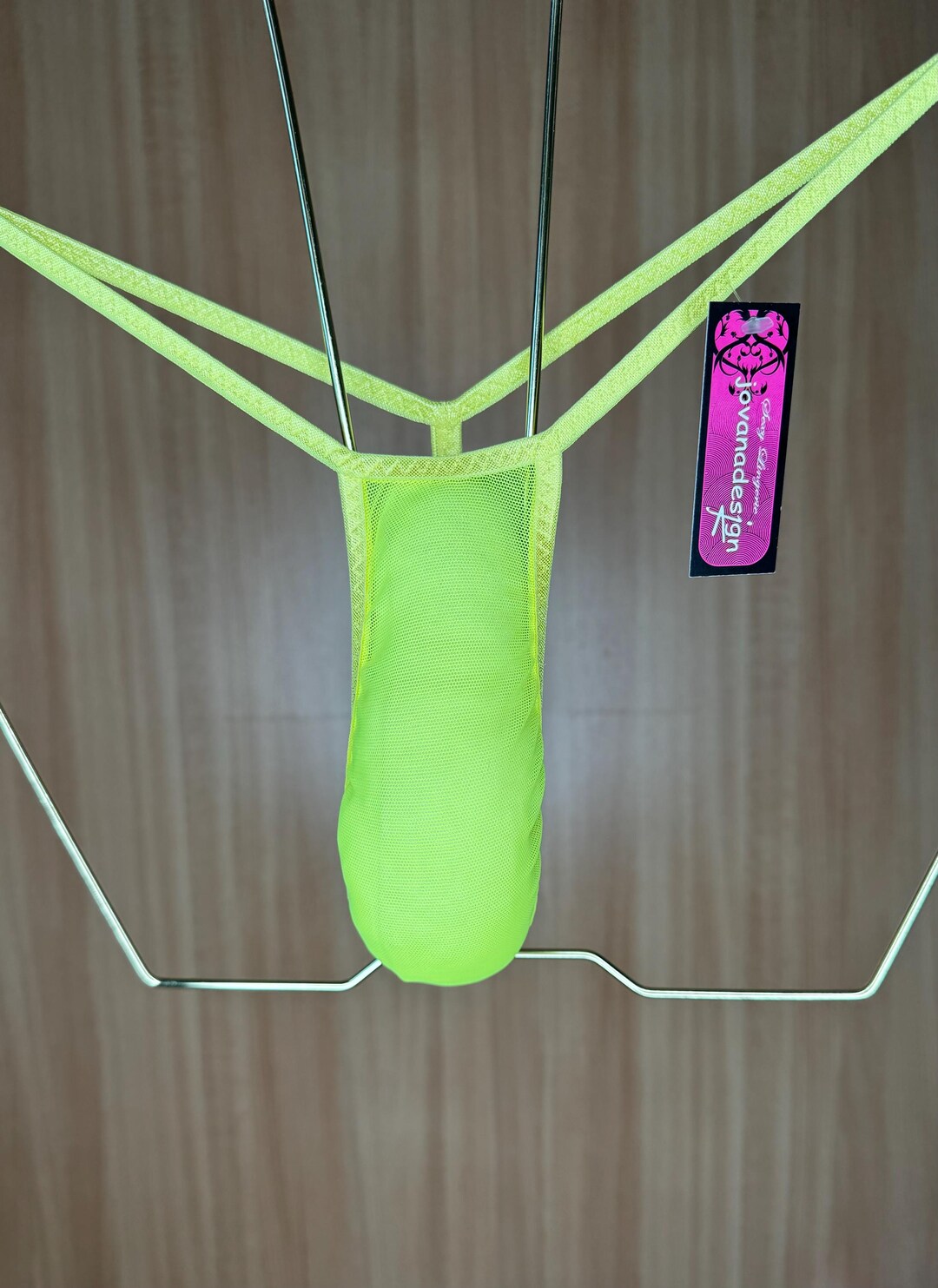 Jovanadesign Very Narrow K1 Mens Transparent String Yellow See Through ...