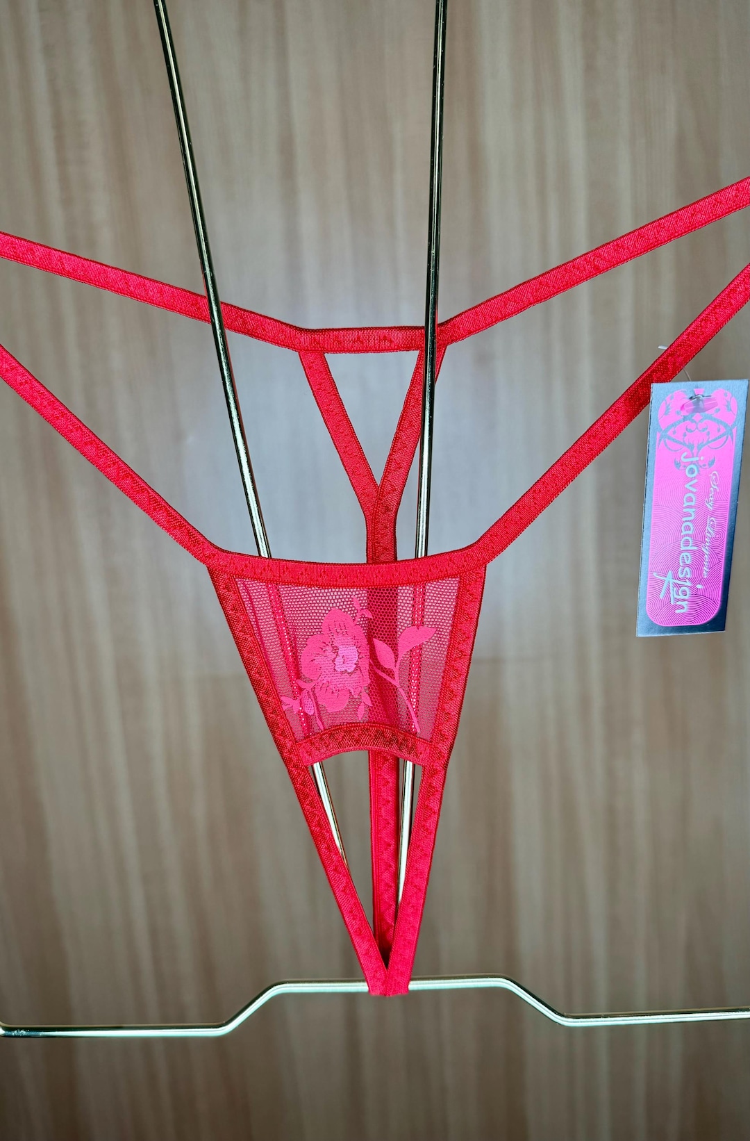 Jovanadesign Open Mens String - Roses Red See Thru Mesh- Extreme Men ...