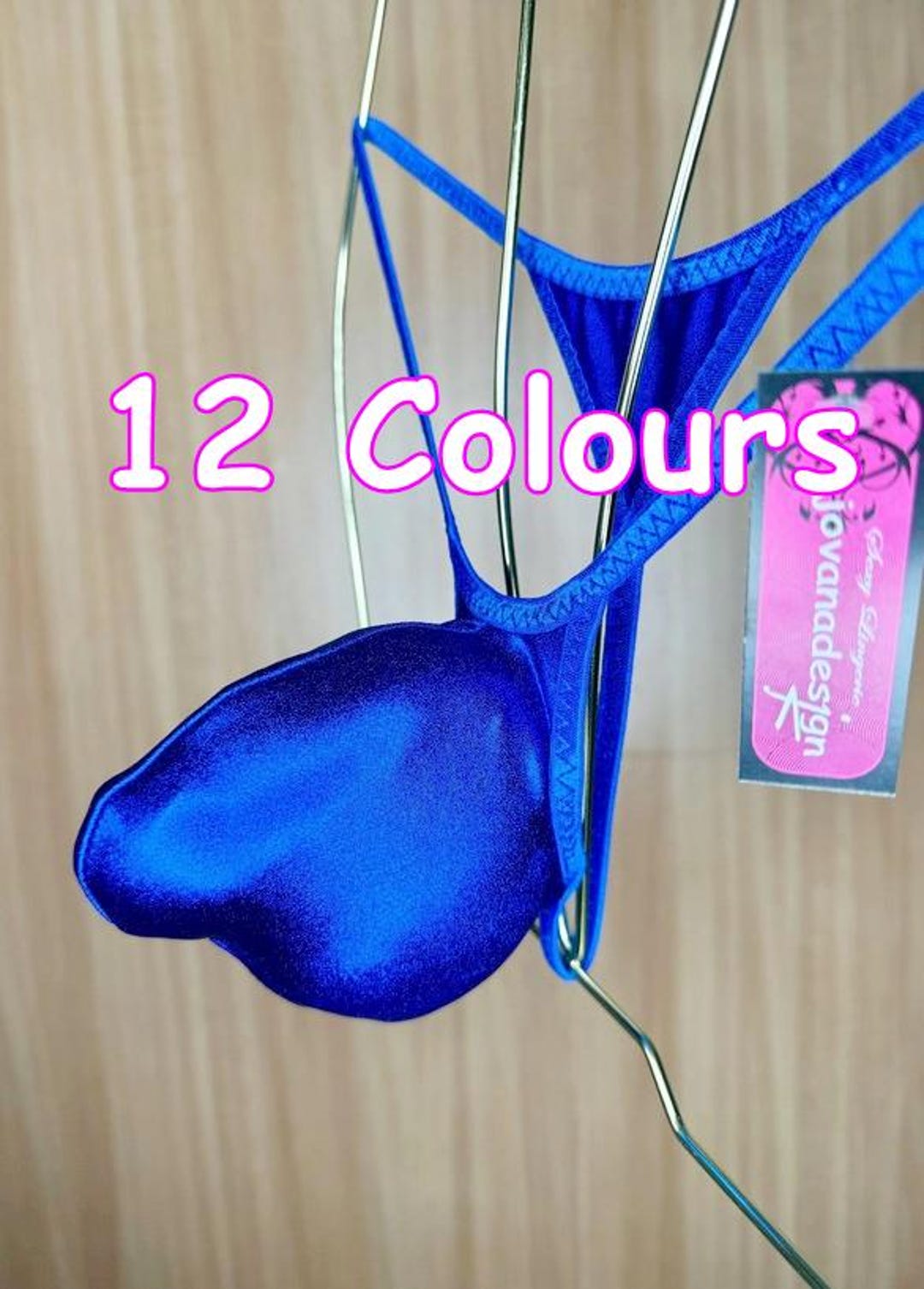 Jovanadesign 3D String (1) Push up and Push Out Mens Bulge Profiled String - Shiny Metallic ...