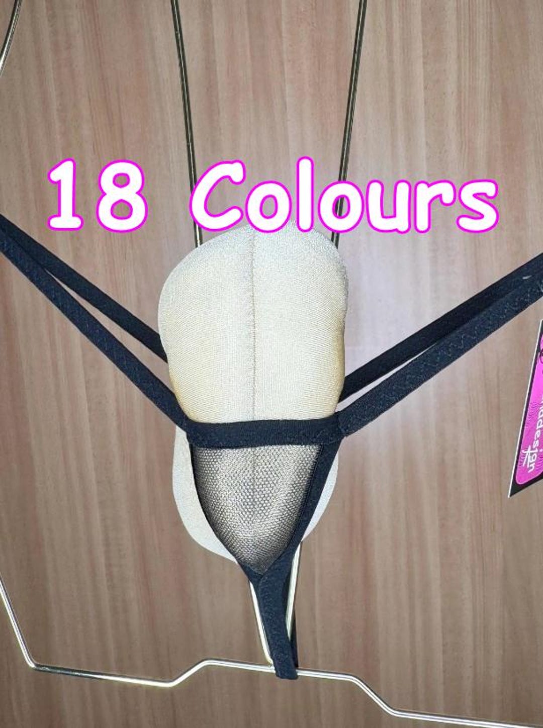 Jovanadesign Extreme Erotic Nano Men String With Loop Metallic Mesh Transparent Micro Tiny ...