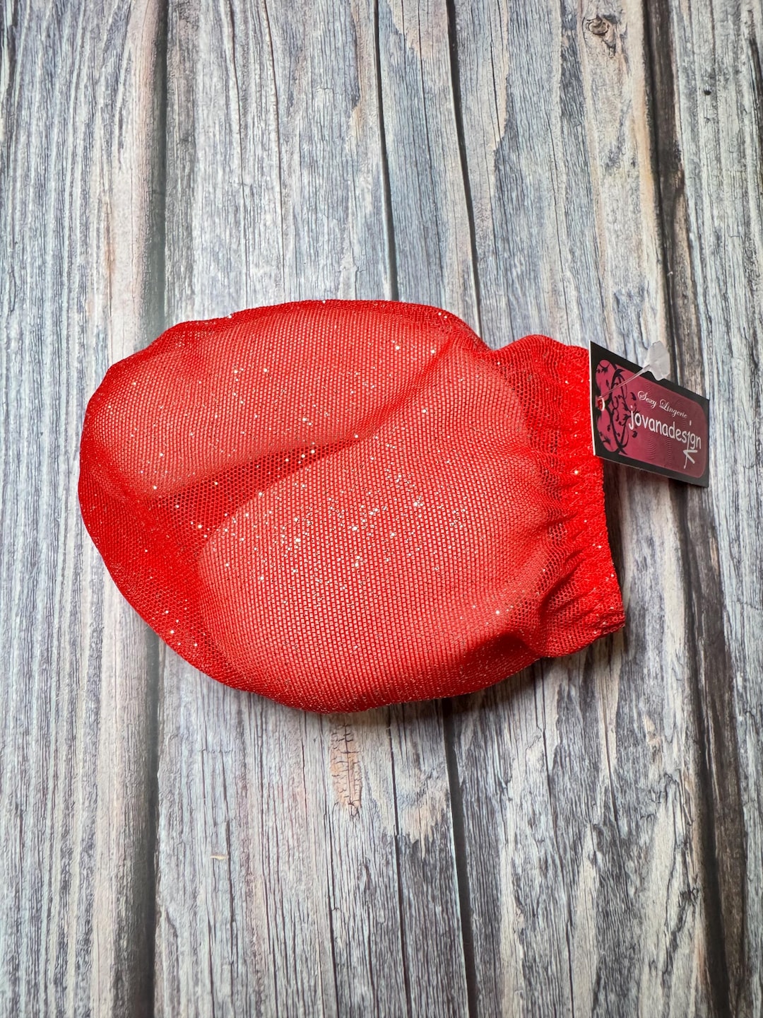 Jovanadesign Mens Tanning Pocket Red Glitter See Thru Mesh Testicles ...