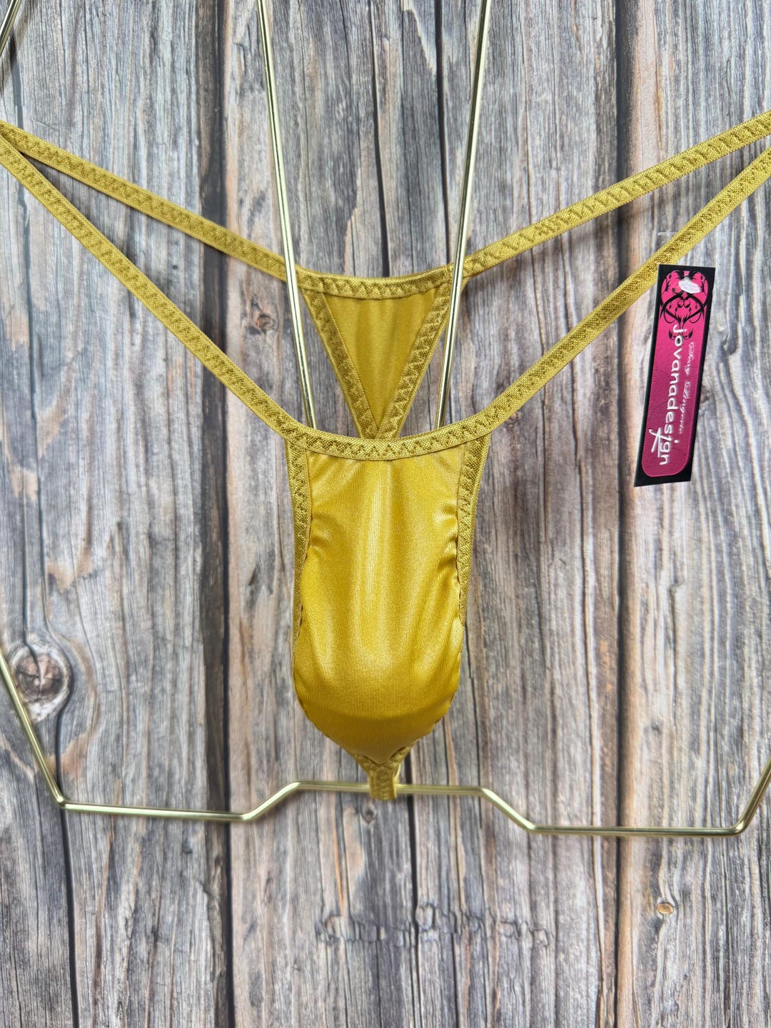 Jovanadesign V-front Extreme Micro Mens String, Shiny Gold Wet Look, Tiny Male Extremely Sexy ...