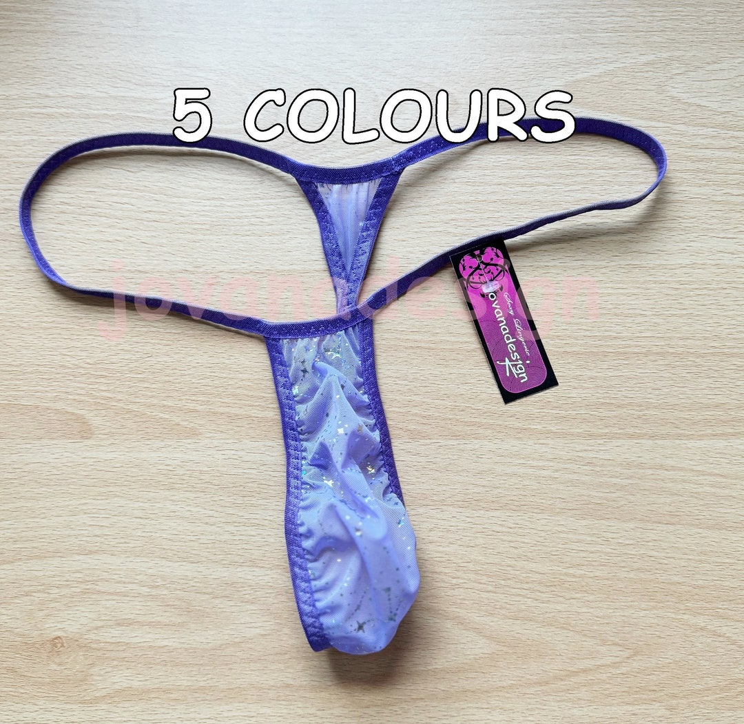 Jovanadesign Very Narrow K1 Mens Transparent String, Hologram Mesh ...