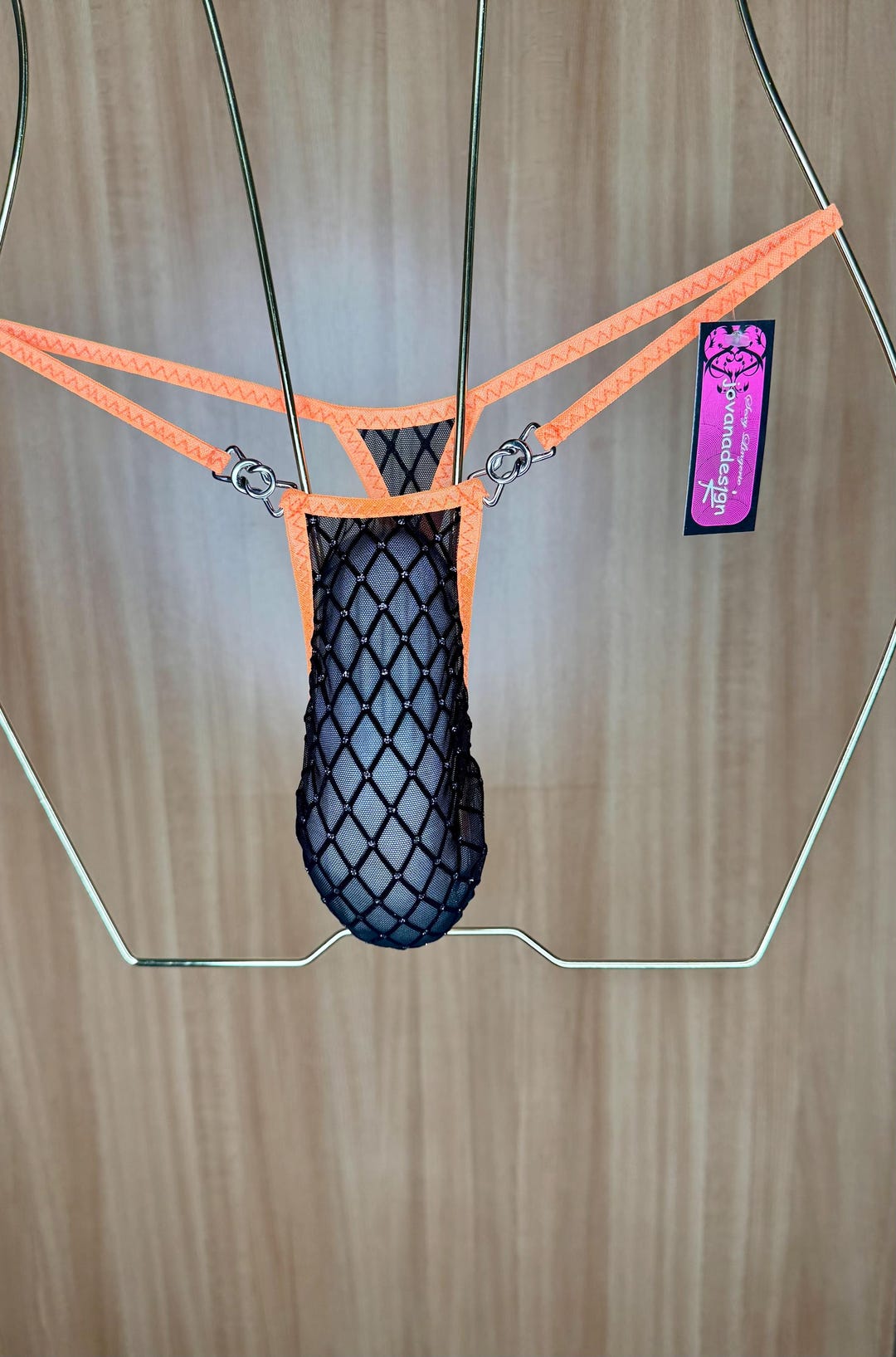 Jovanadesign Narrow K1 Mens Transparent String With Clasps Black See ...