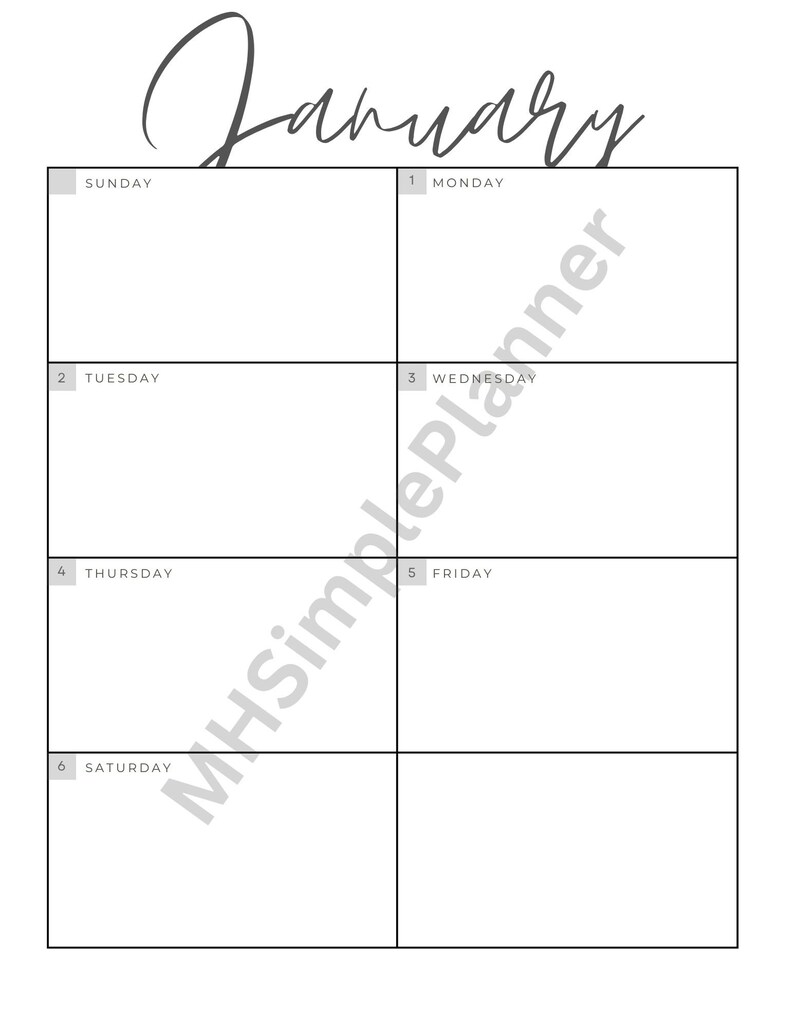 Simple 2024 Month / Week Planner - Etsy Simple 2024 Month / Week Planner - Etsy