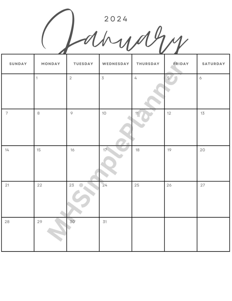 Simple 2024 Month / Week Planner - Etsy Simple 2024 Month / Week Planner - Etsy