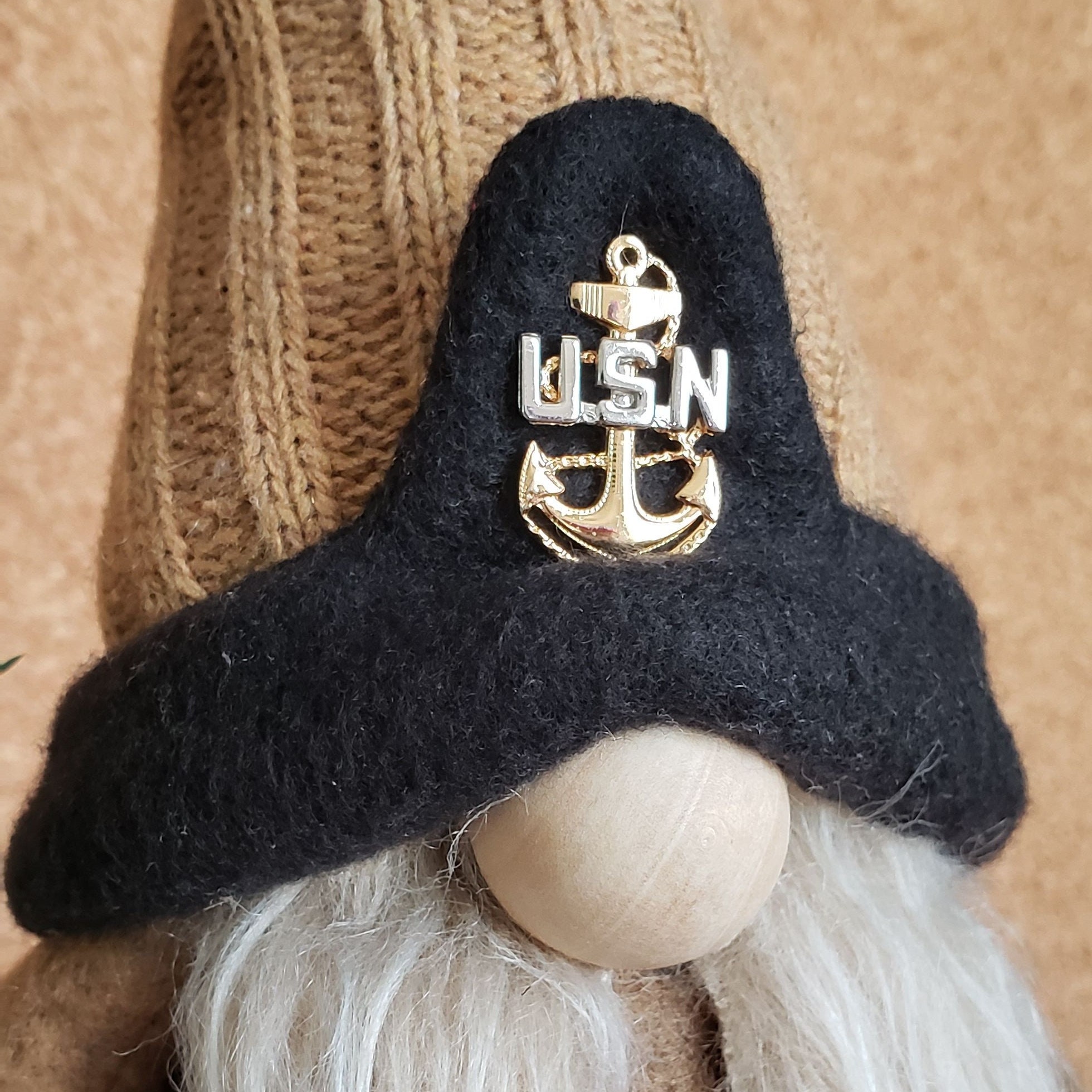 USN Khaki Coffee Drinking Gnome - Etsy