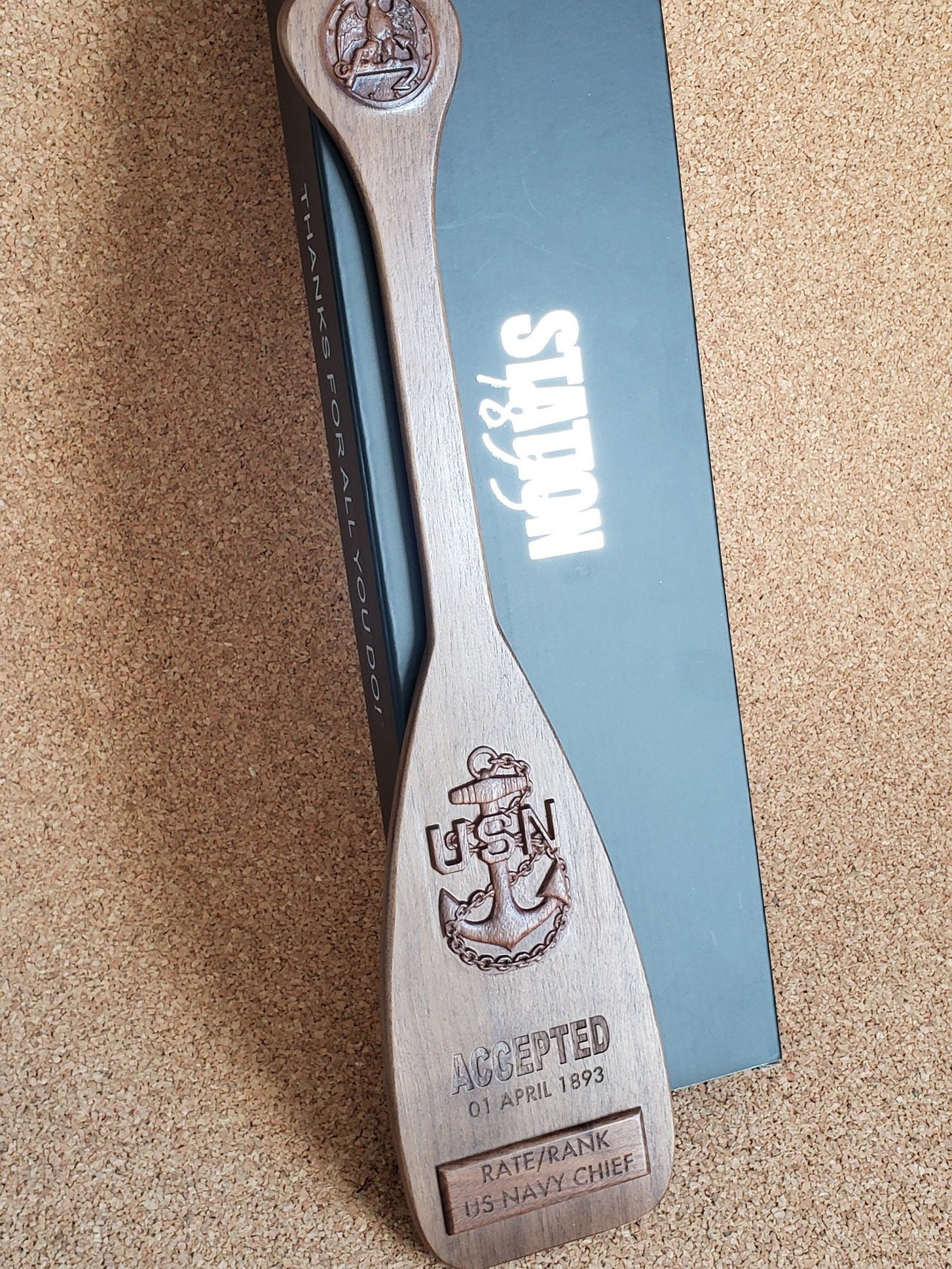 US Navy Chief Customizable Walnut Paddle - Etsy