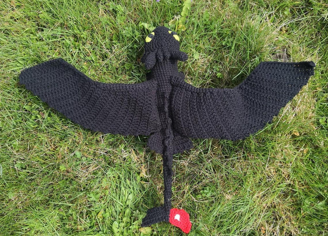 Night Fury-inspired Baby Dragon Crochet Pattern - Amigurumi PDF ...