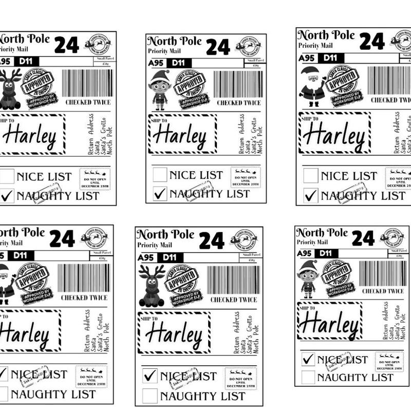 Santa Printer Label - Etsy UK