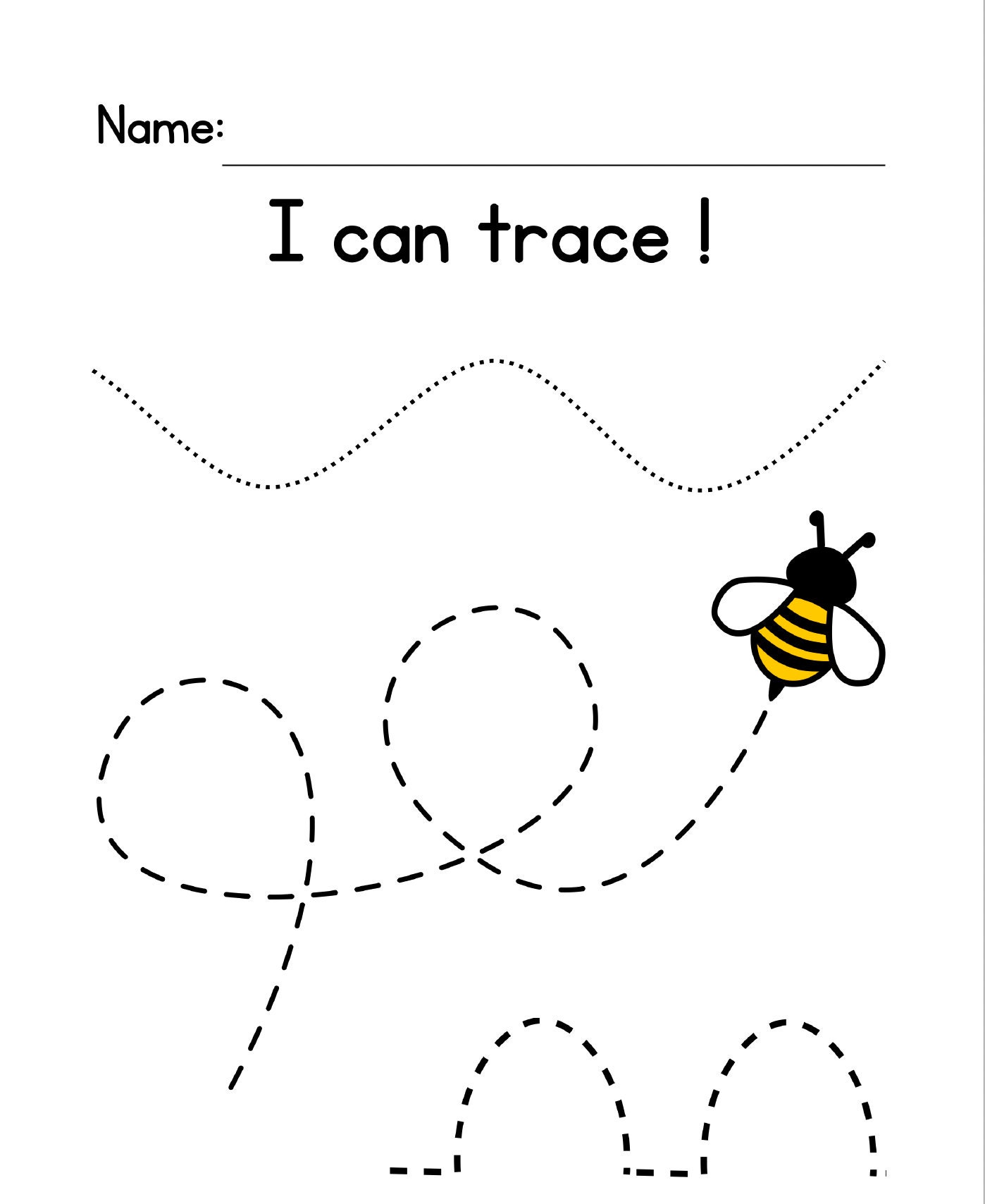 PRESCHOOL Line Tracing Honeybee - Etsy