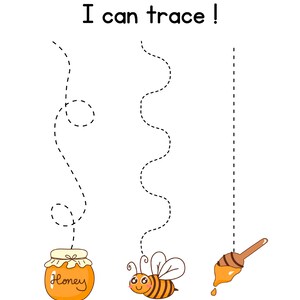 PRESCHOOL Line Tracing Honeybee - Etsy