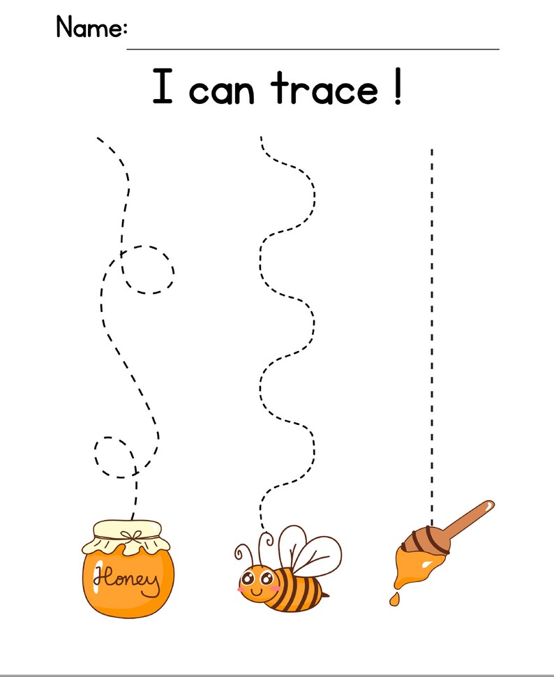 PRESCHOOL Line Tracing Honeybee - Etsy