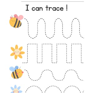 PRESCHOOL Line Tracing Honeybee - Etsy