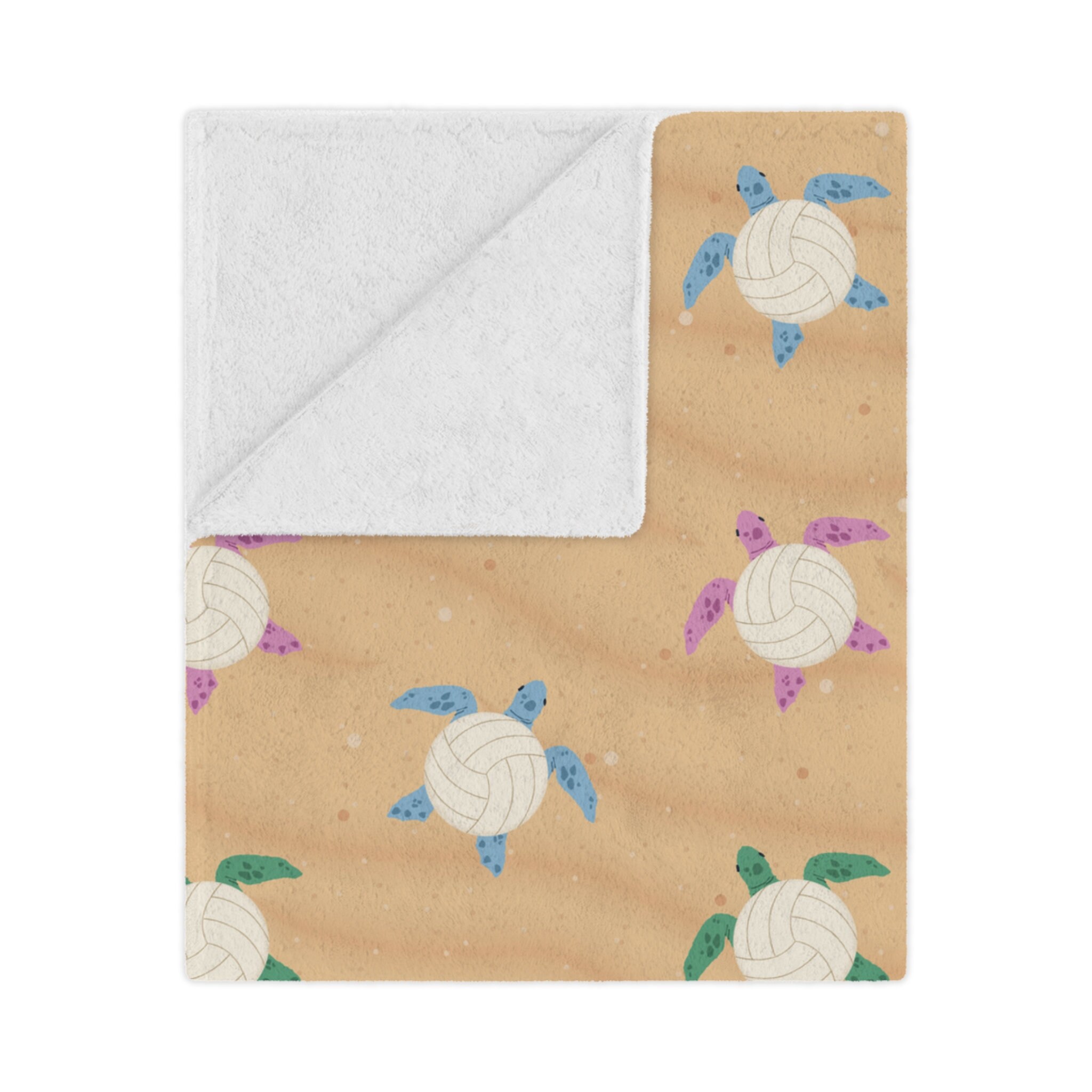 Beach Volleyball Turtle Blanket Volleyball Plush Blanket Sea Turtle ...