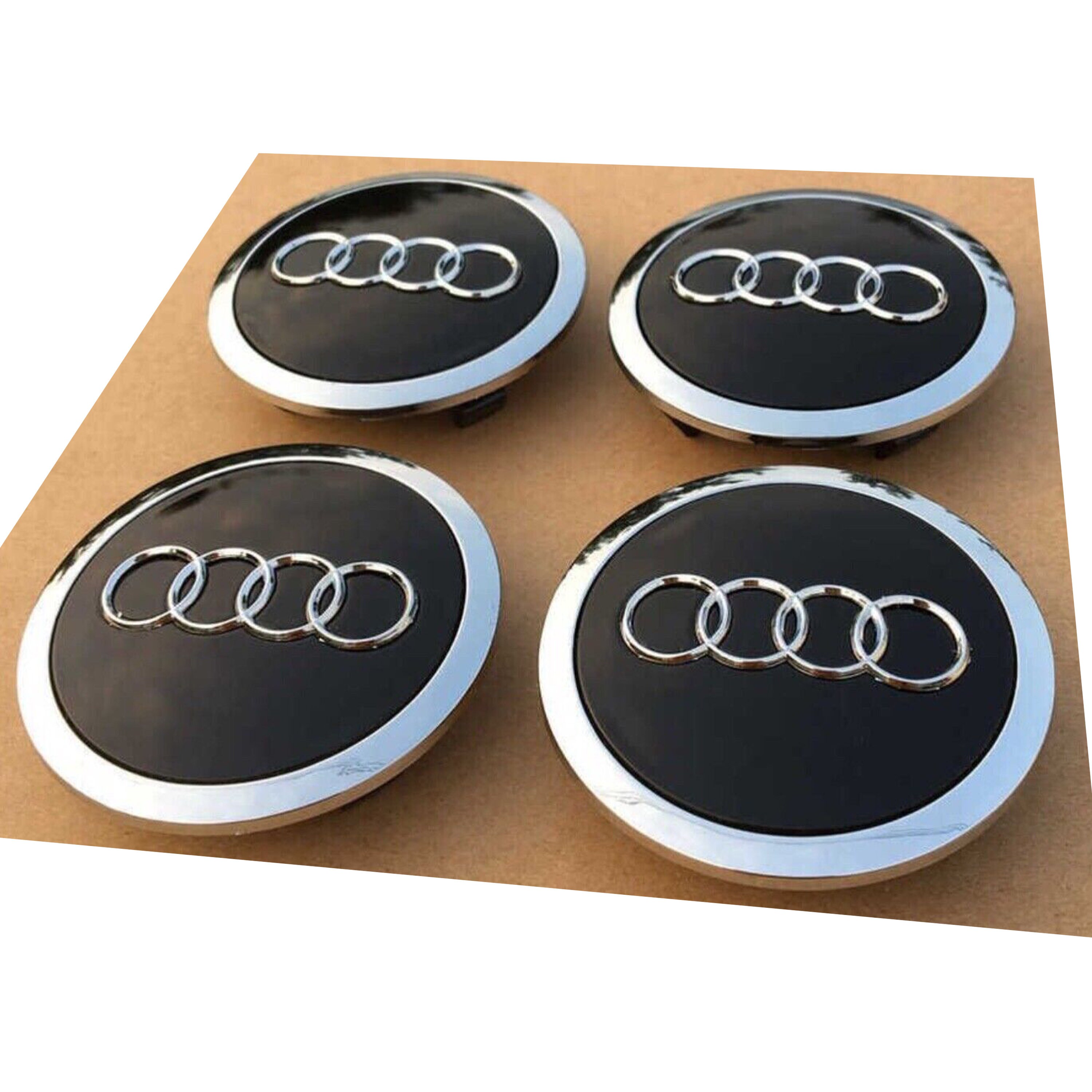 Audi 69mm Black Chrome Wheel Rim Center Hub Caps Emblem 4PC - Etsy