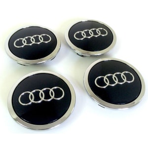 Audi 69mm Black Chrome Wheel Rim Center Hub Caps Emblem 4PC - Etsy