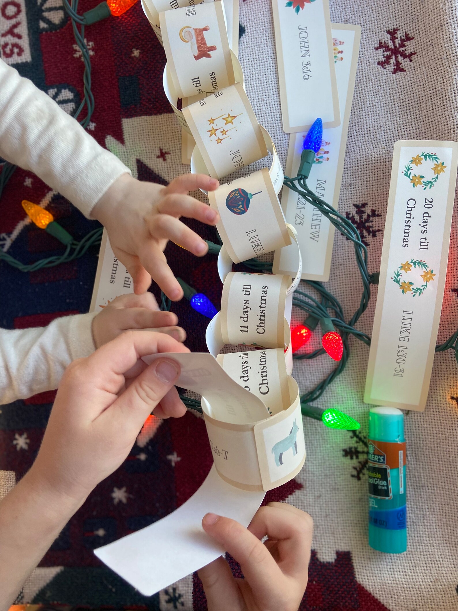 Christmas Printable Advent Paper Chain - Etsy