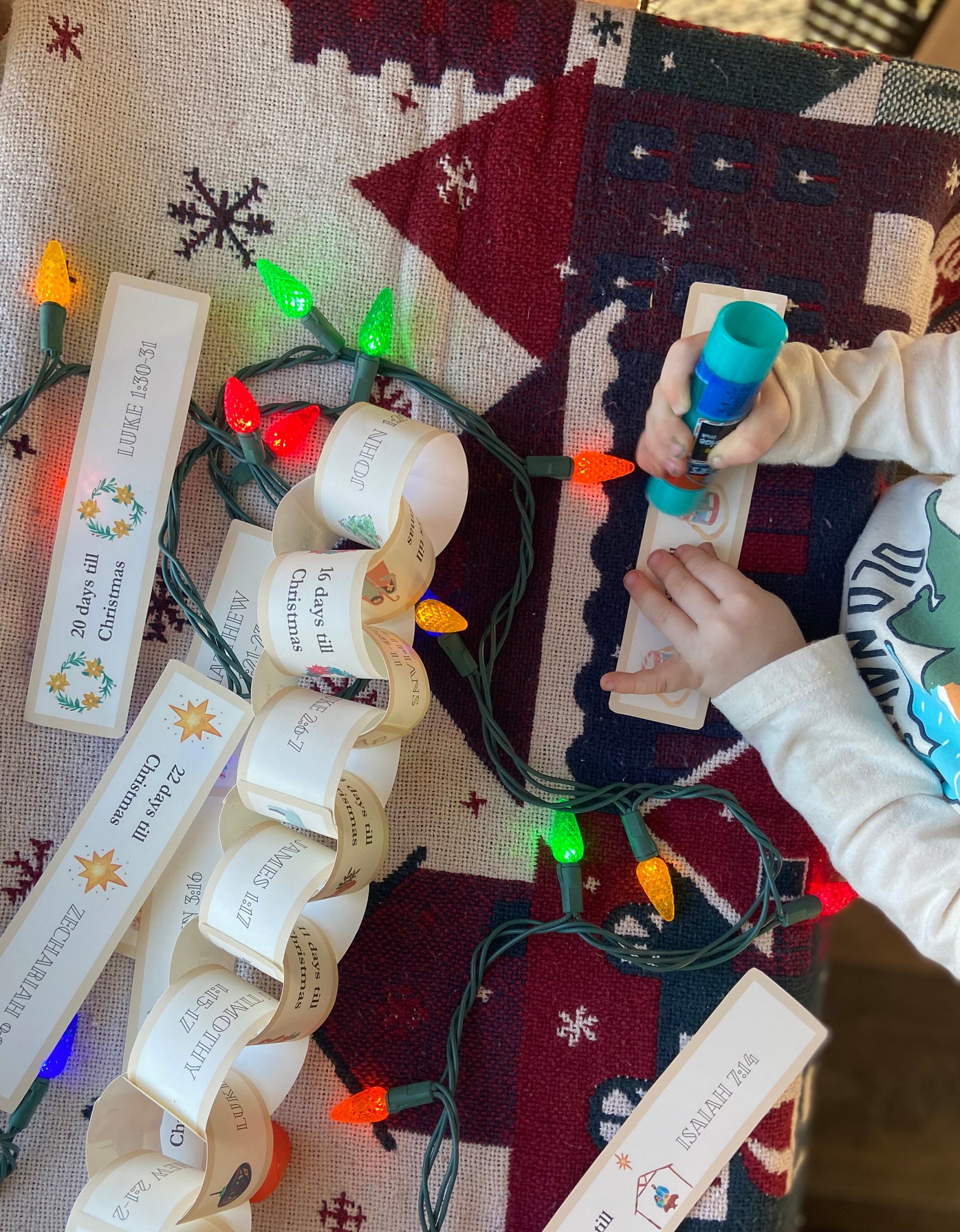 Christmas Printable Advent Paper Chain - Etsy