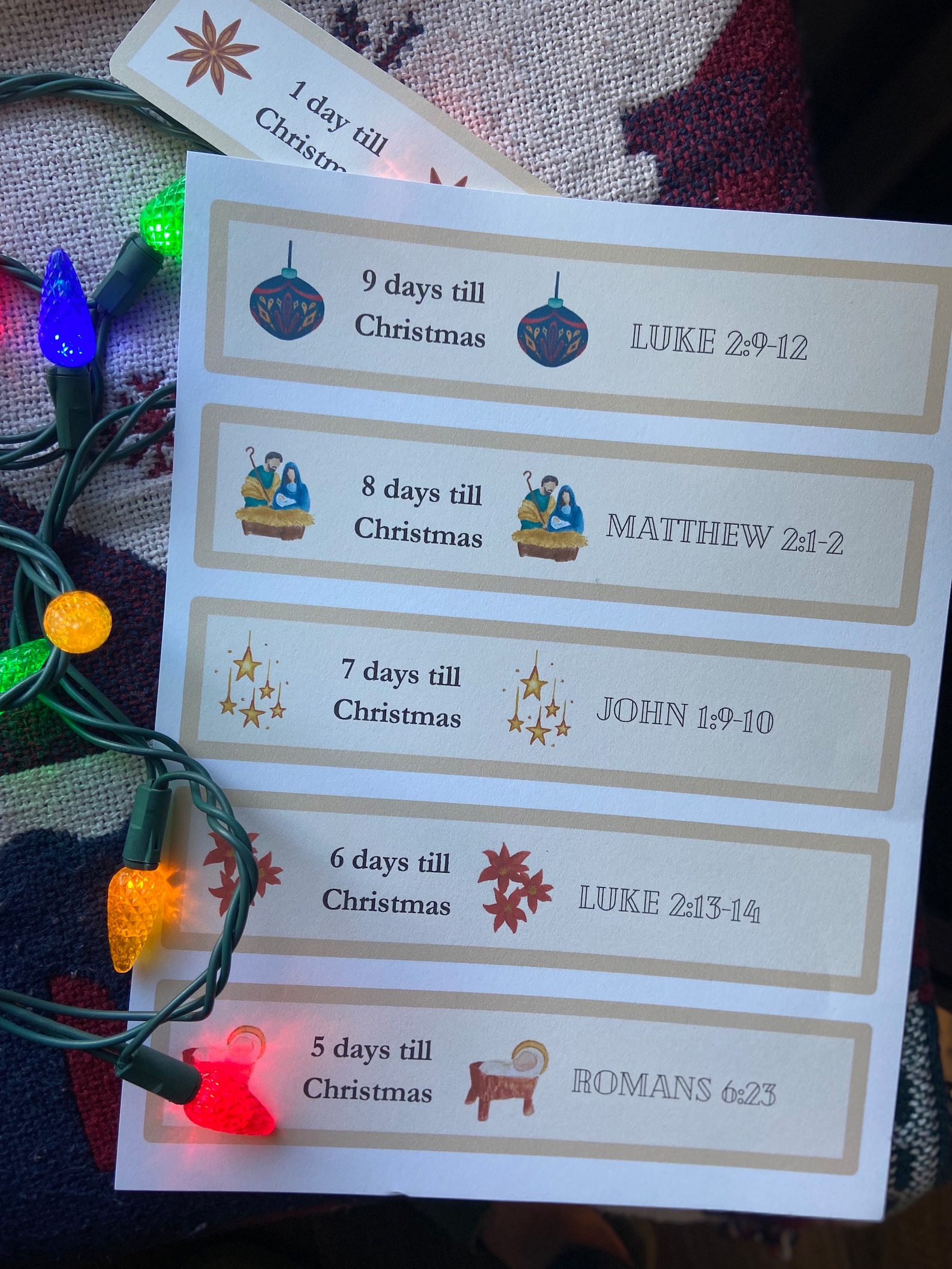 Christmas Printable Advent Paper Chain - Etsy