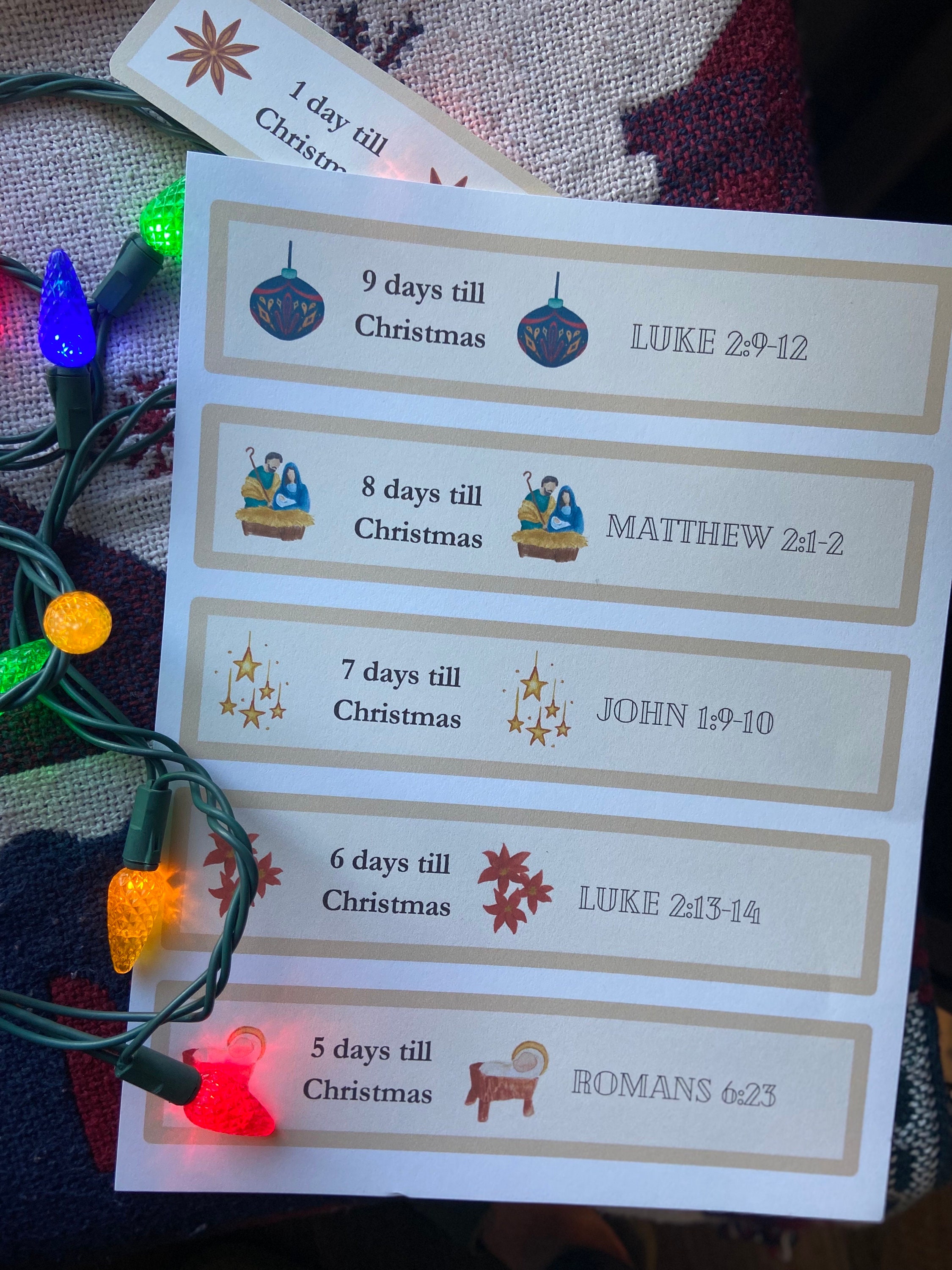 Christmas Printable Advent Paper Chain - Etsy