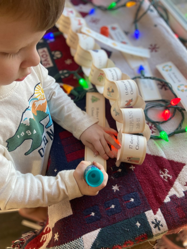 Christmas Printable Advent Paper Chain - Etsy