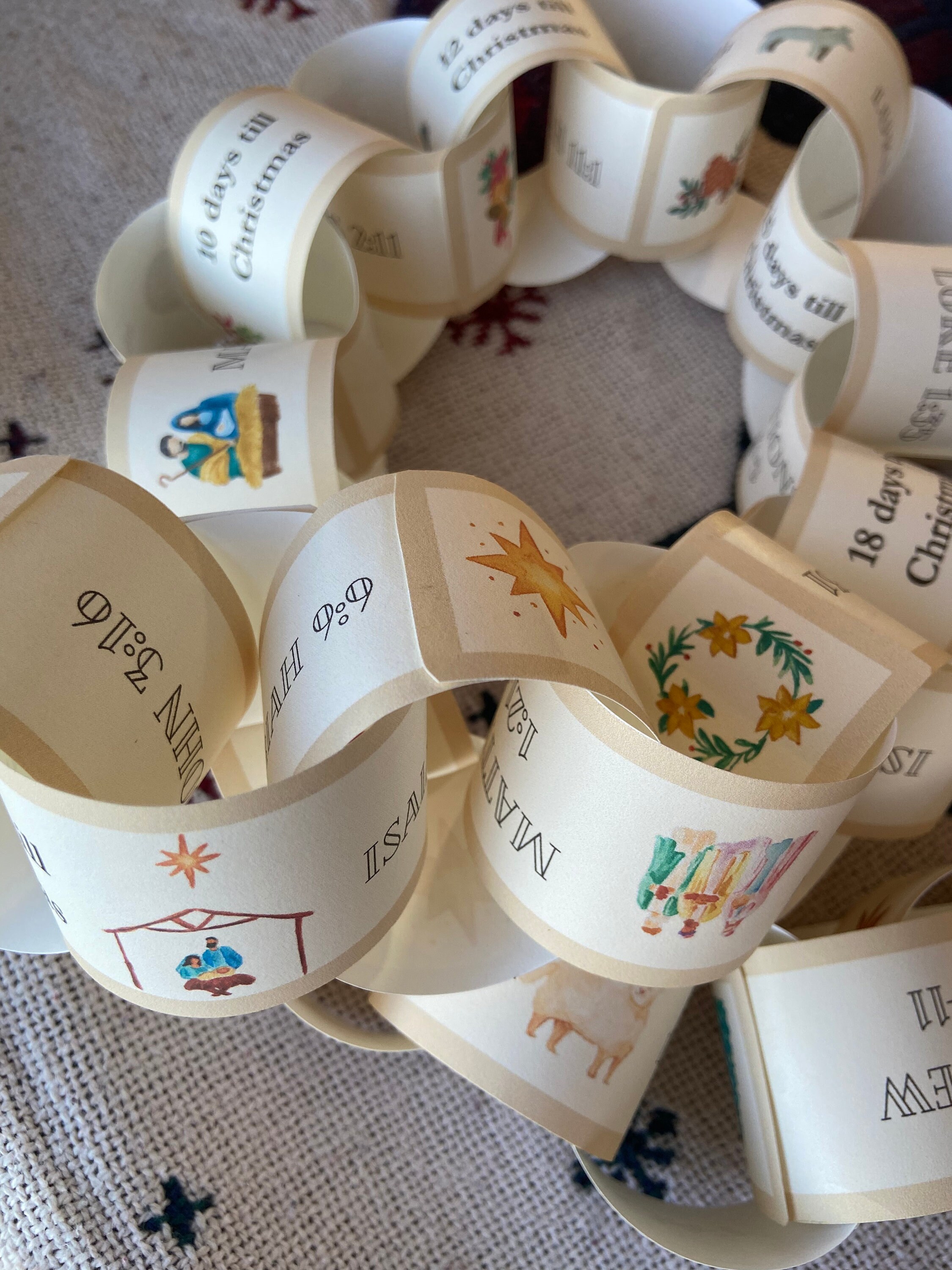 Christmas Printable Advent Paper Chain - Etsy