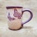 Purple Butterfly Sgraffito Carved Stoneware Pottery Cup/mug - Etsy