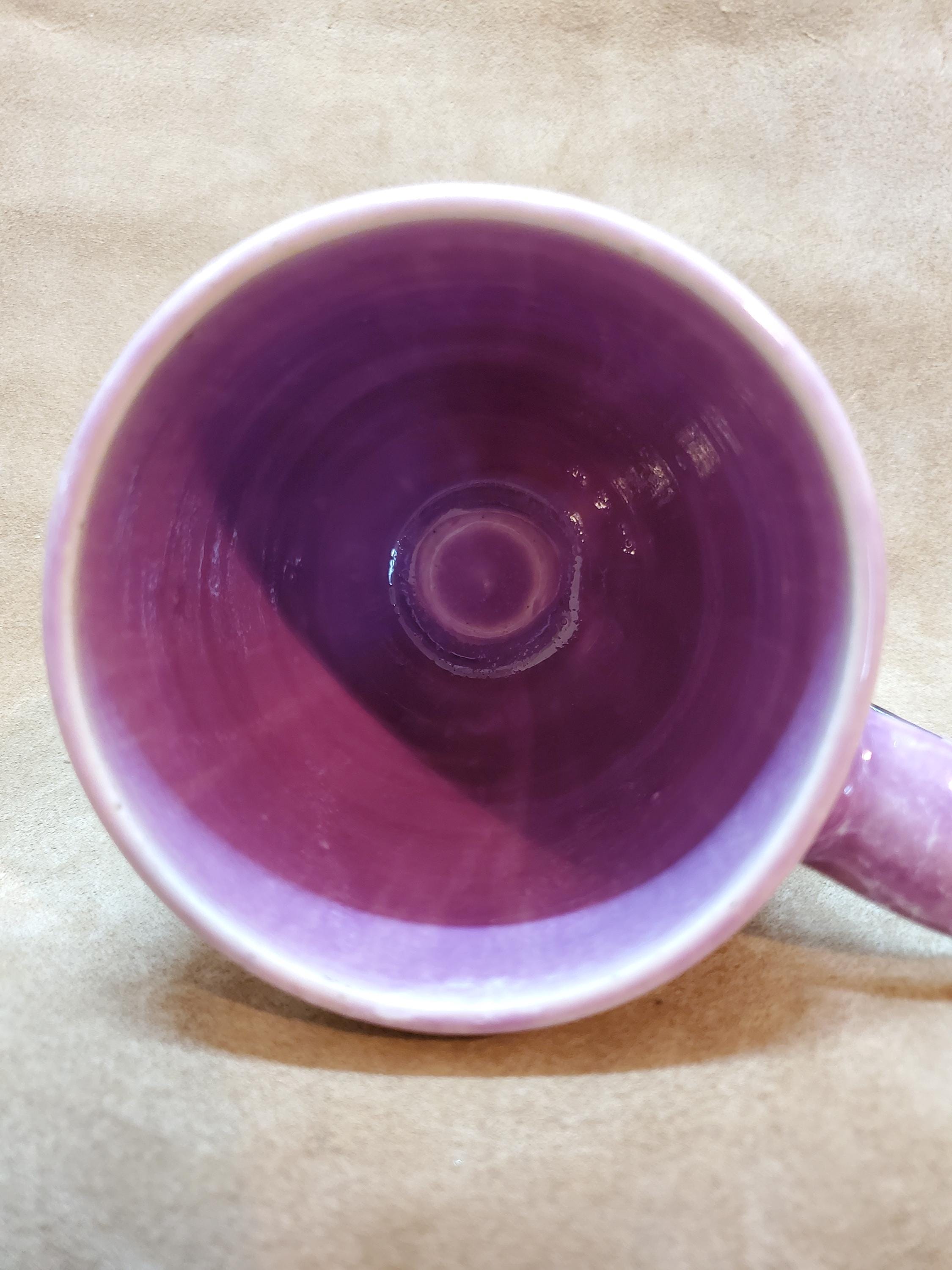 Purple and Black Pottery Mug Drippy Glaze - Etsy