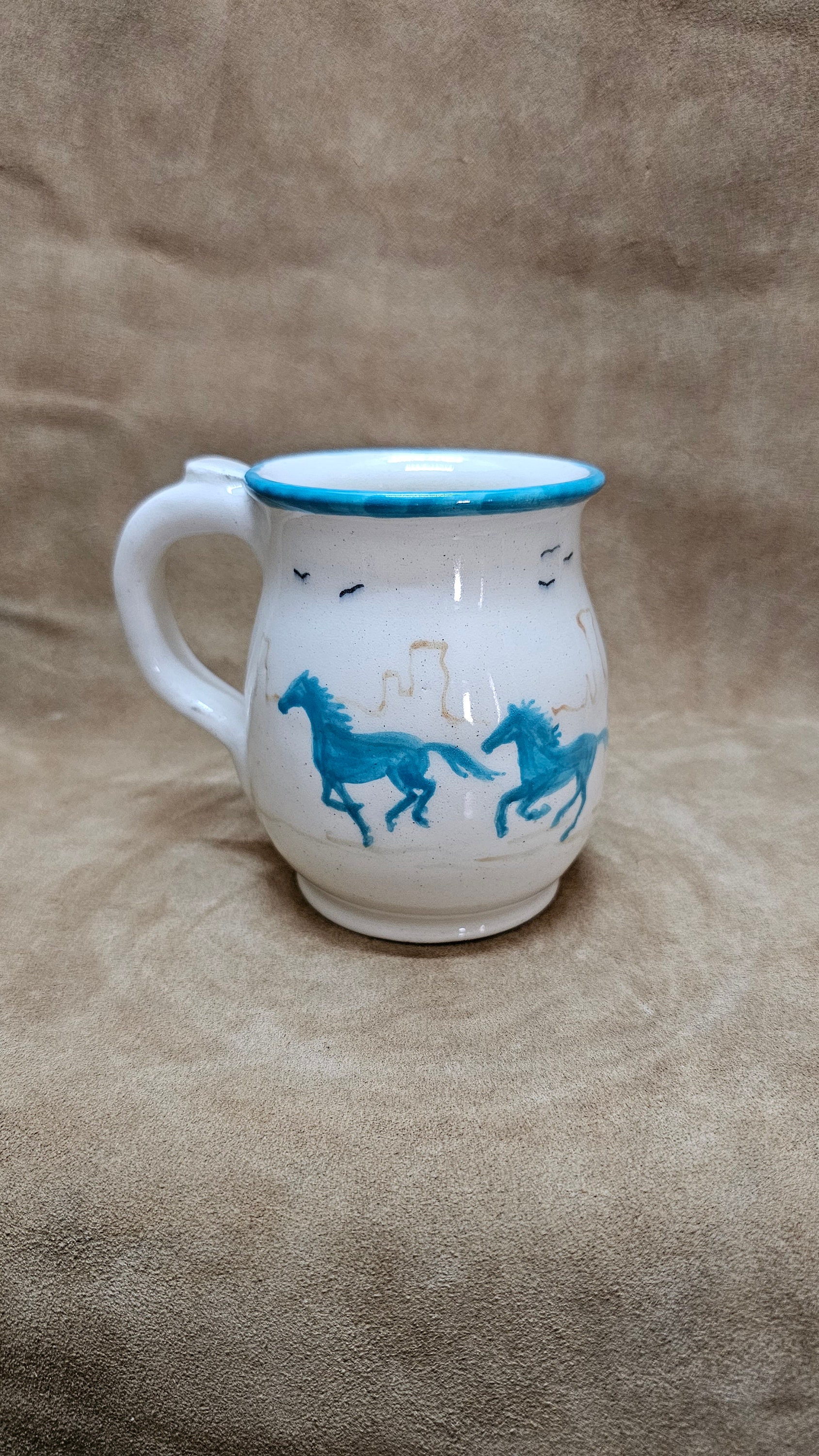 Dinnerware Set Stoneware Plate Bowl Cup Saucer Blue Horses Western - Etsy