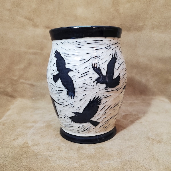 Sgraffito Vase - Etsy