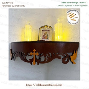 Corner Float Shelf Catholic Christian Orthodox Home Display Prayer ...