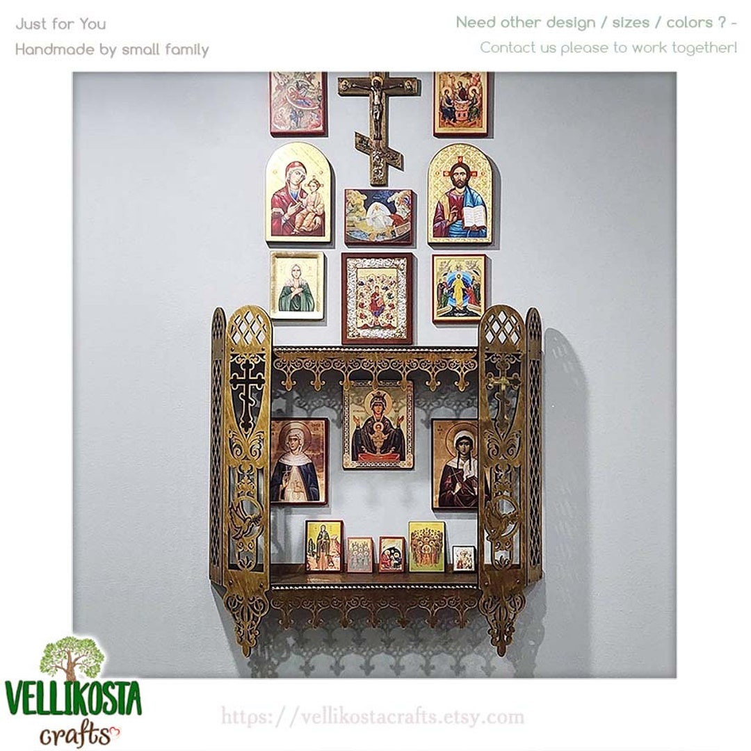 Iconostasis Float Shelves Display Wood Wall Altar 2 Shelves Display ...
