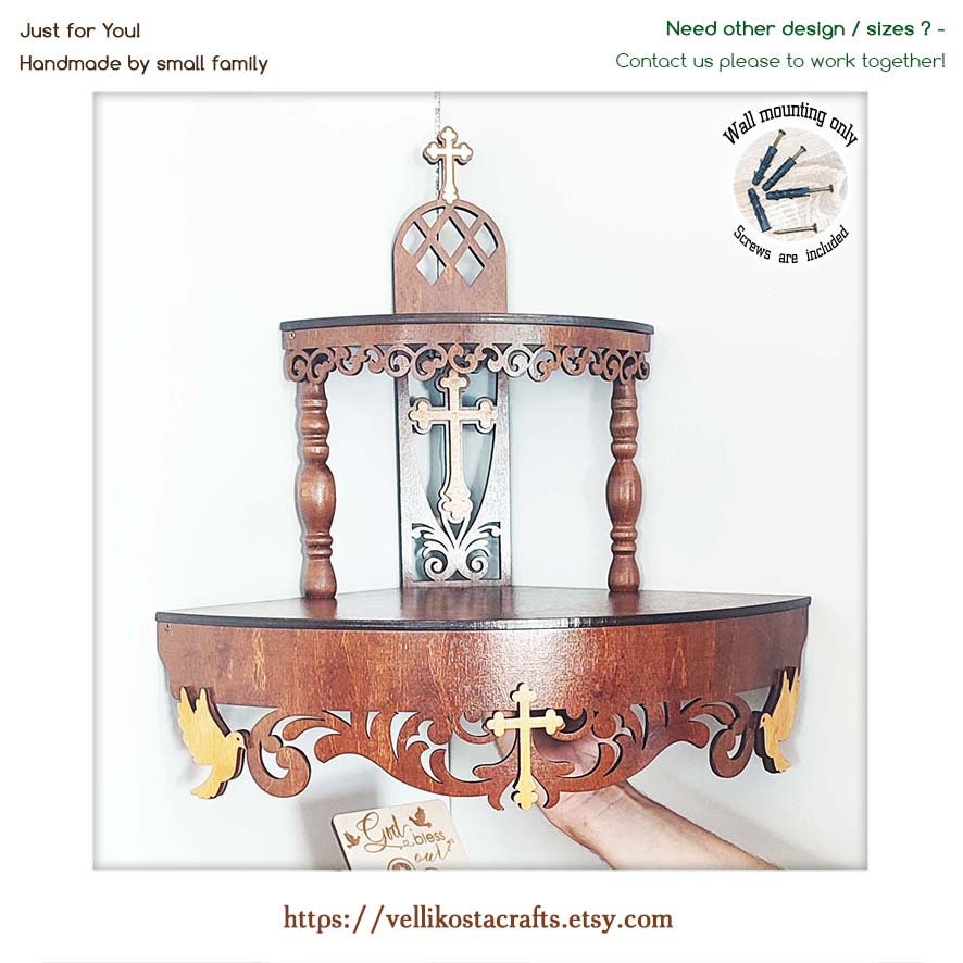 Wooden Corner Altar Corner Shelf Display Altar Christian Catholic ...