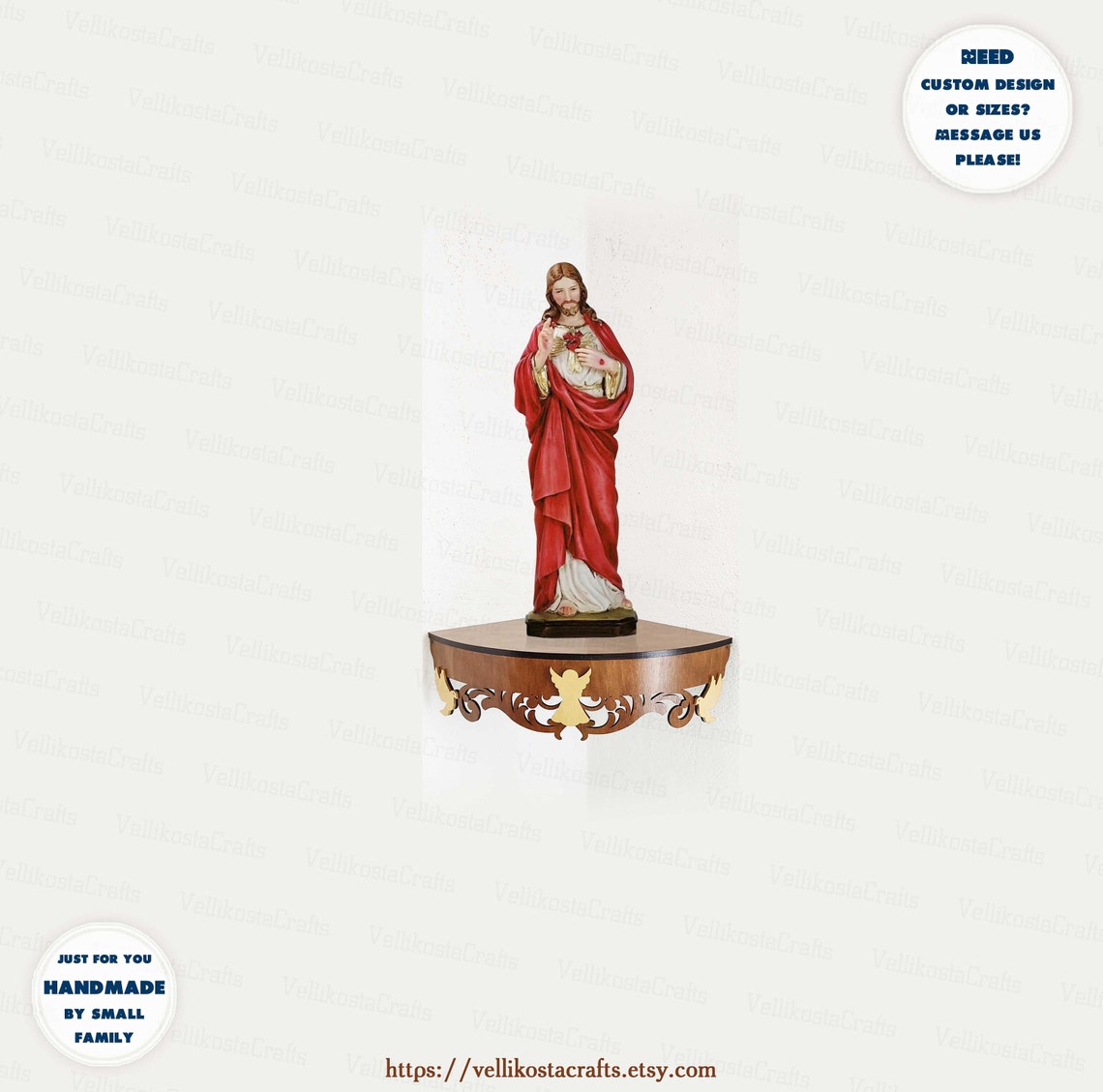 Corner Shelf Statue Display Jesus Christ God Lord Virgin Mary Angels ...