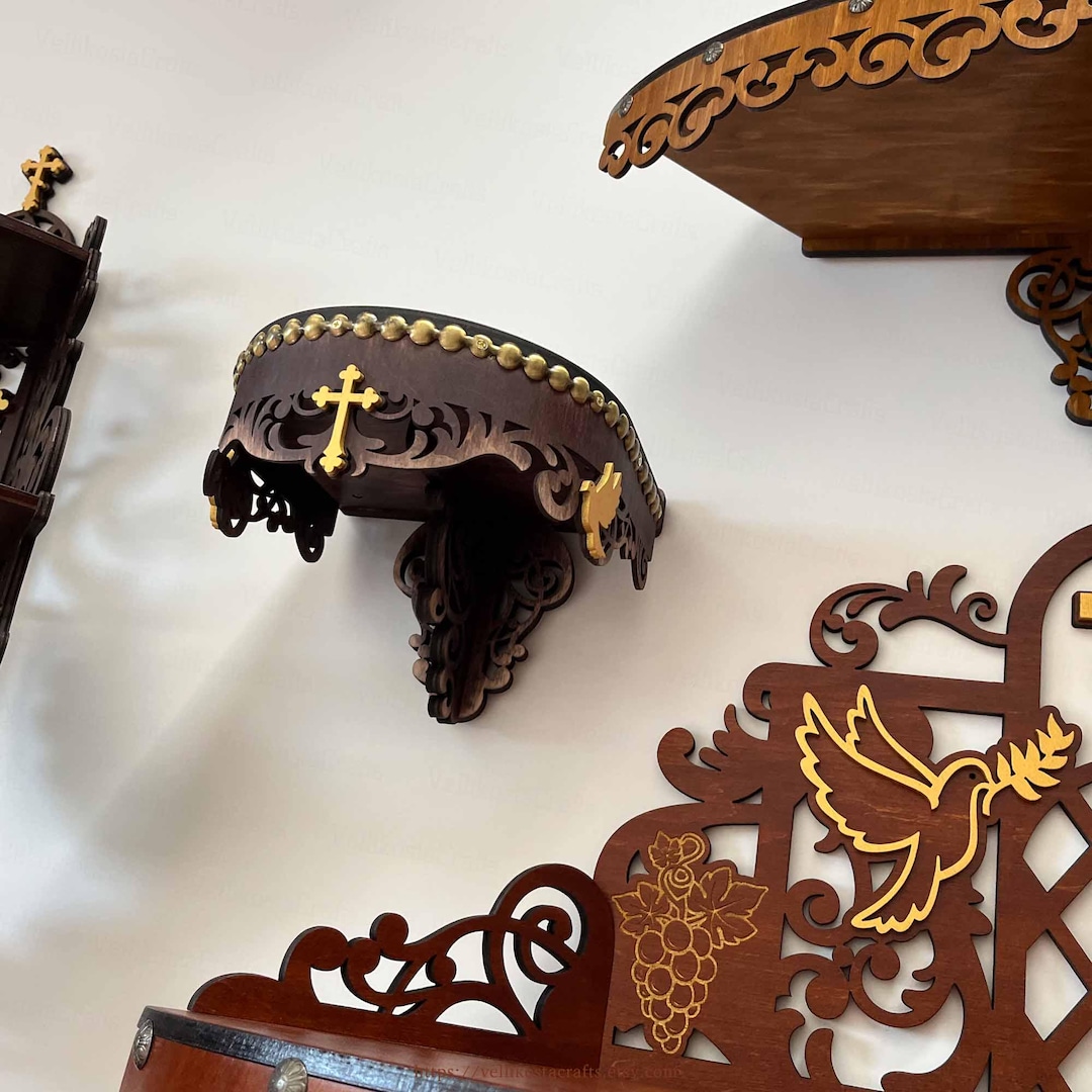 Wooden Floating Icon Altar: Christian Orthodox Shelf Display - Etsy