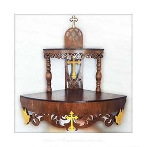 Corner Shelf Display Altar Christian Catholic Orthodox Home Prayer ...