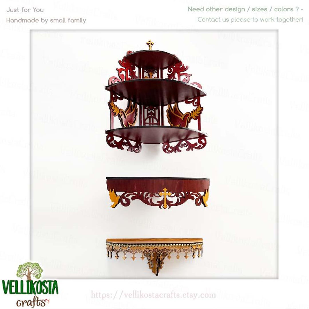 Floating Shelf Wall Display Wood | Home Altar Iconostasis Christian ...