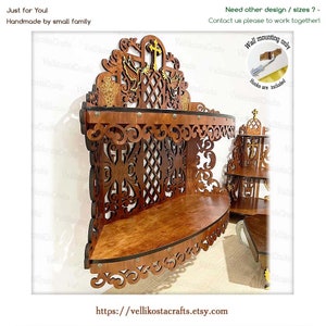 Wooden Walnut Display Wall Display Icons Shelf Christian Altar Wood ...