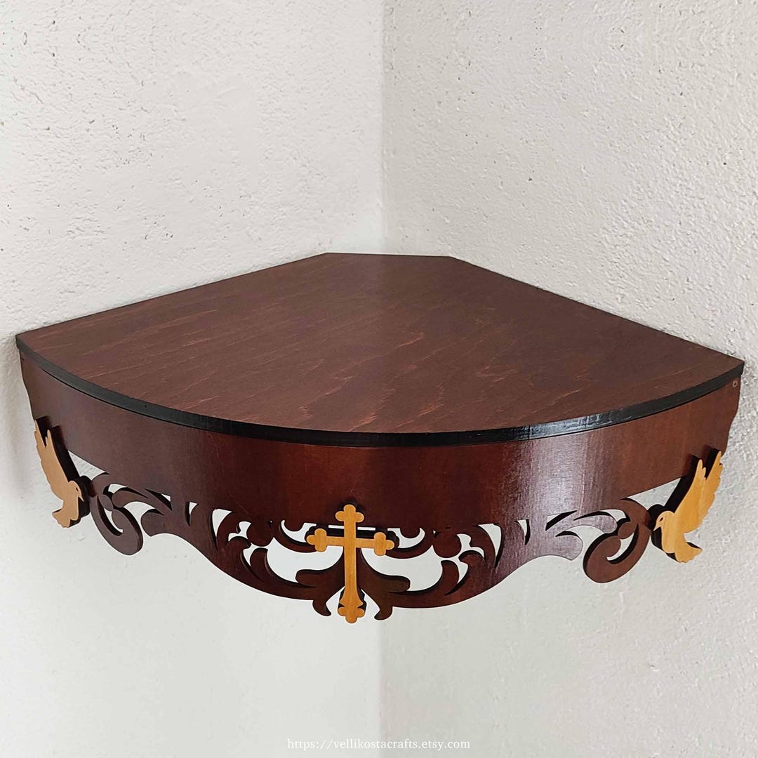 Wooden Corner Altar Shelf: Christian Home Prayer Iconostasis - Etsy