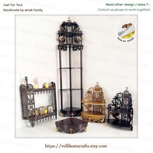 Wooden Walnut Display Wall Display Icons Shelf Christian Altar Wood ...