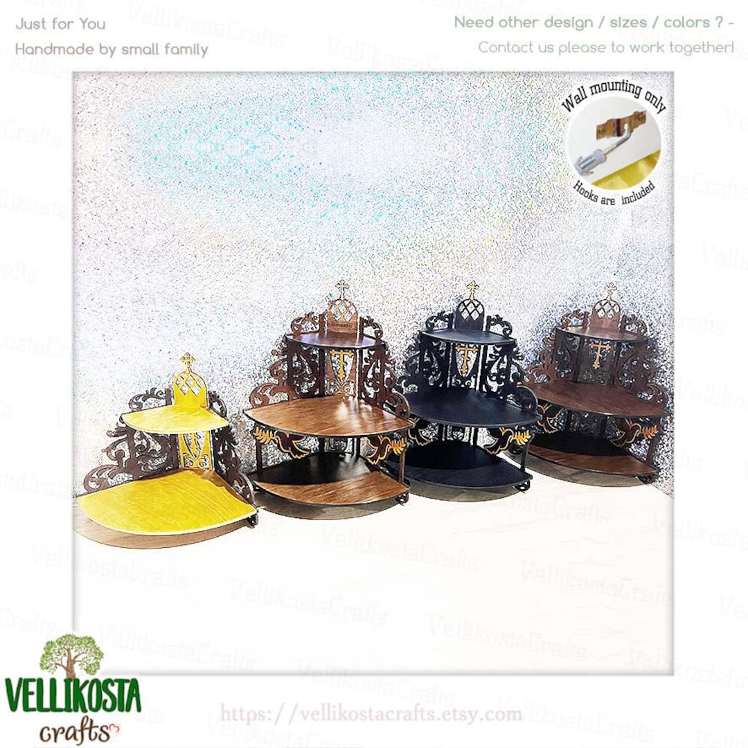 Corner Altar Shelf Wooden Display Christian Catholic Orthodox Home ...