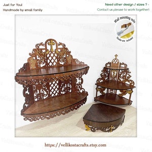 Wooden Walnut Display Wall Display Icons Shelf Christian Altar Wood ...